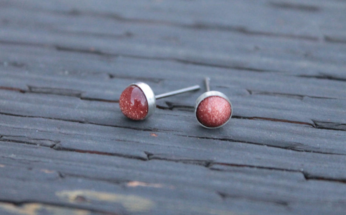 Hypoallergenic Handmade Goldstone Post Earrings for Sensitive Ears ...